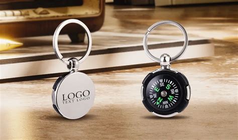 Custom Keychains Promotional Mini Compass Keychain