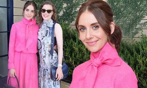 Alison Brie Is Pretty In Pink As She Reunites With Community Co Star