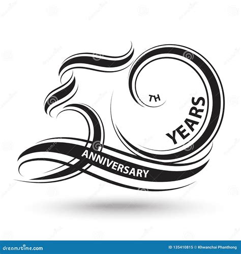 Black 50th Anniversary Sign And Logo For Celebration Symbol Stock