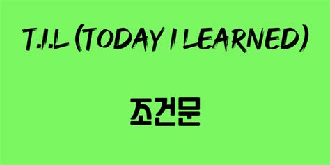 Til 200728 조건문