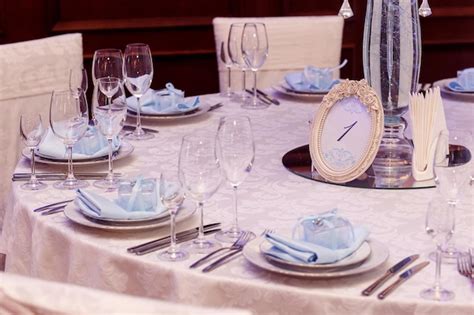 Recepção De Casamento De Luxo Elegante Número Um De Mesas E Pratos De