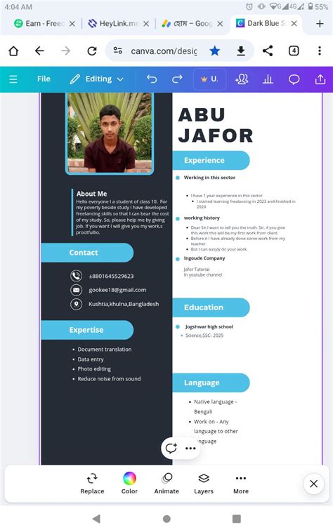 Abu Jafor On Linkedin My First Resume