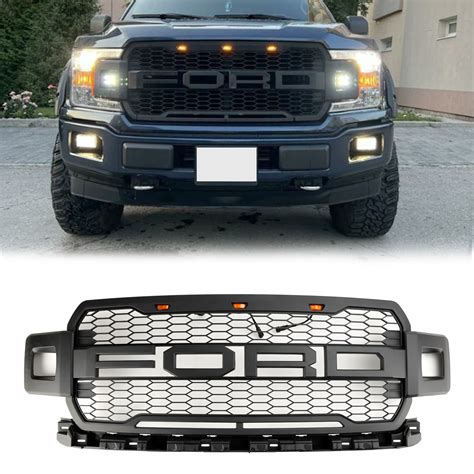 2018 2020 Ford F 150 Raptor Style Front Bumper Grill Replacement Black Ycarpart