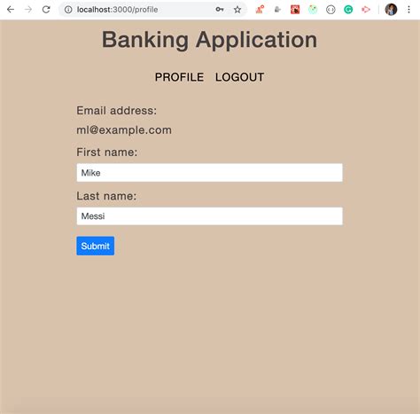 create a full stack banking application using react