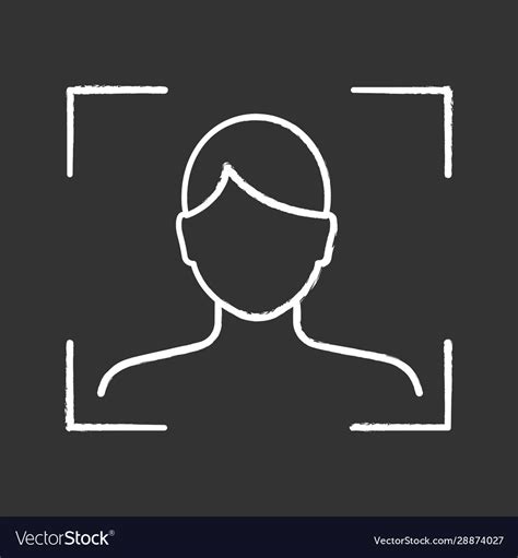 Facial Recognition Chalk Icon Royalty Free Vector Image