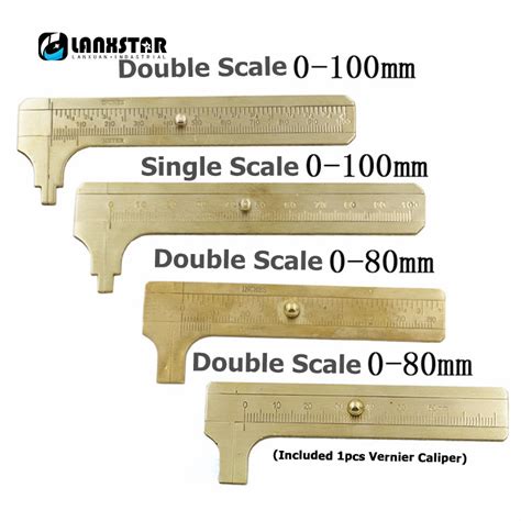 Classical Mini Brass Vernier Caliper Scale Copper Measuring Ruler