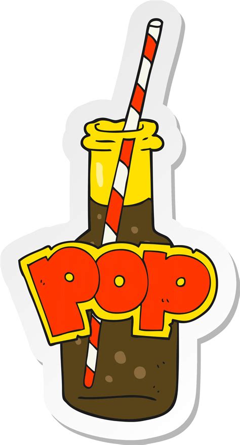 Sticker Of A Cartoon Fizzy Drink Bottle 10677130 Vector Art At Vecteezy