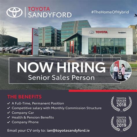 Toyota Sandyford On Linkedin Jobs Jobsearch Hiringnow Sales