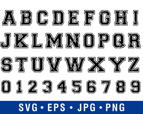 VARSITY FONT SVG Varsity Alphabet Numbers Svgbaseball Font Etsy