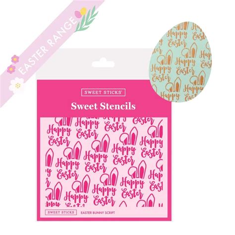 Sweet Sticks Easter Bunny Script Stencil Sweet Sticks Easter Bunny Script Stencil