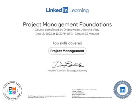 Finished Project Management Foundation Course On Linkedin Utkarsha