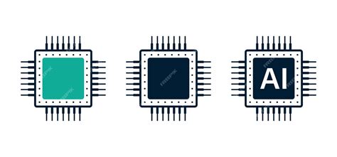 Premium Vector Ai Chipset Icons Artificail Intelligence Symbol Cpu