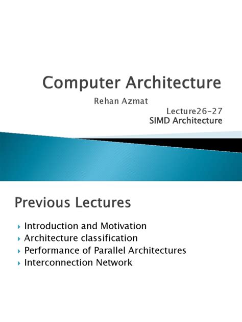 26 27 simd architecture pdf parallel computing instruction set