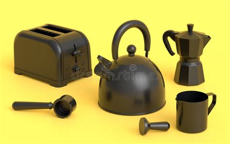 Kettle Toaster Coffee Machine Horn And Geyser Coffee Maker On