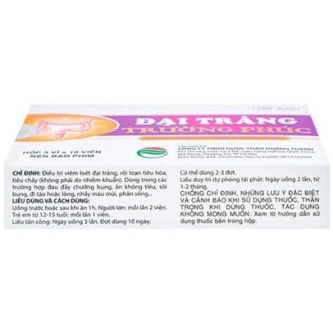 Thuốc trị viêm loét đại tràng rối loạn tiêu hóa Đại Tràng Trường Phúc hộp vỉ x viên Medigo