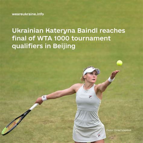 Ukrainian Kateryna Baindl Reaches Final Of Wta 1000 Tournament