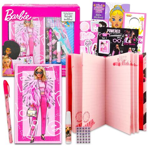 Disney Barbie Journal For Girls Set Bundle With Barbie Notebook With