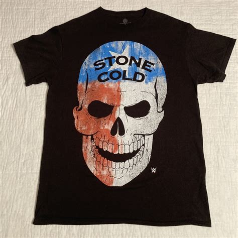 Wwe Mens Stone Cold Steve Austin Texas Flag Skull Log Gem