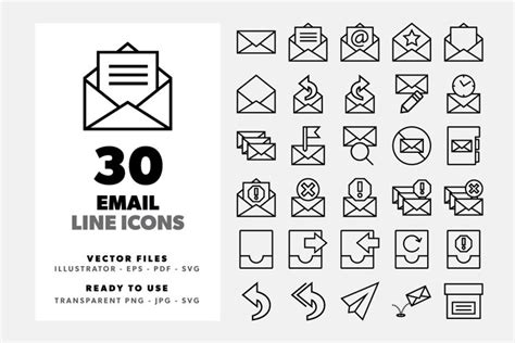 Email Line Icon Set