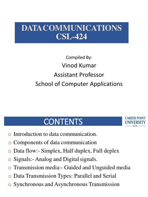 Dcn Ppt By Vinod Kumar Pdf Duplex Telecommunications Transmission Medium