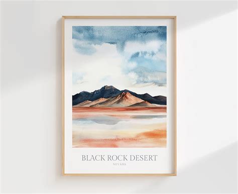 Black Rock Desert Watercolor Print Nevada Landscape Digital Download
