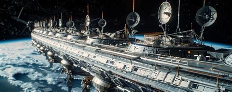 Space Station With Antenna Arrays Premium Ai Generated Image