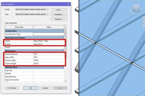 Triangular Revit Curtain Panel With Joints RV Boost