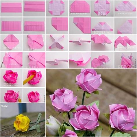 Wie Man Hübsche Origami Rose Bastelt Bastelt Hubsche Origami Origami Rose Paper Roses
