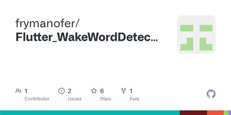 Github Frymanoferflutterwakeworddetection