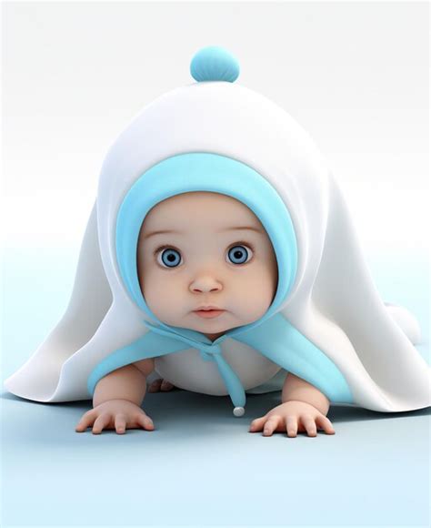Premium Photo Illustration Of Illustration 3d Baby Crawling Well