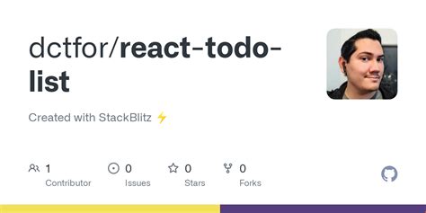GitHub Dctfor React Todo List Created With StackBlitz