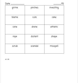 Vowel Consonant E Charting Progress Monitoring Aligned Worksheets Editable