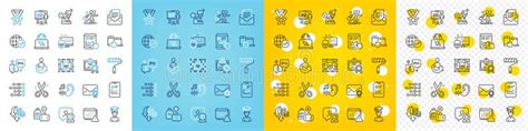 Vector Icons Set Of Info Binary Code And Share Line Icons For Web App