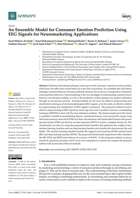 Pdf An Ensemble Model For Consumer Emotion Prediction Using Eeg