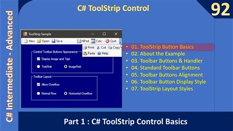 C Toolstrip Control Part 1 Introduction C Advanced 92 Youtube