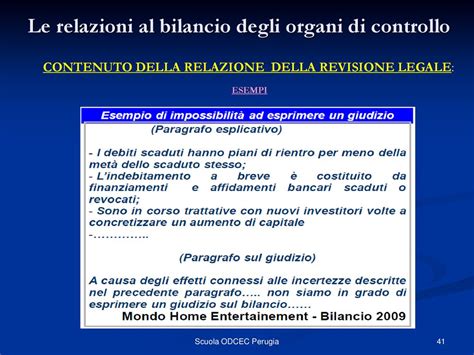 Scuola ODCEC Perugia LE RELAZIONI AL BILANCIO DEGLI Ppt Scaricare