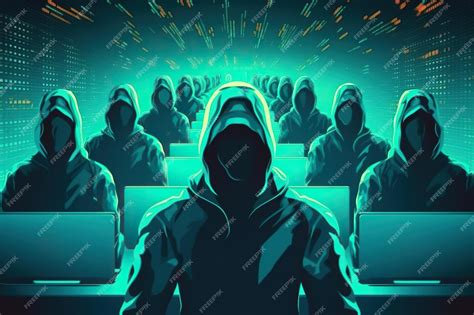 Premium Photo Illustration Of A Big Army Of Hackers Who Are Working