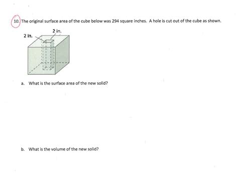 Solved 10 The Original Surface Area Of The Cube Below Was Chegg Com