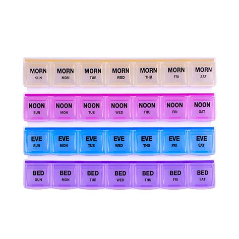 Easy 28 Day Weekly Monthly Pill Organizer With See Through Lids
