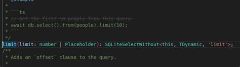 Using Sqlplaceholder With Limit In Creating A Prepared Query Drizzle