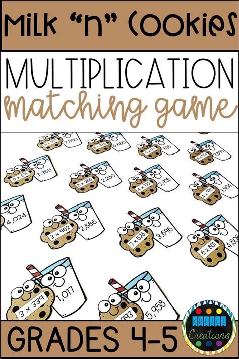 3 Digit By 1 Digit Multiplication Matching Game Digital And Printable