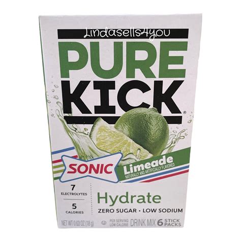 Pure Kick Sonic Limeade Drink Mix Hydrate Singles To Go 6 Sticks 4 Pack