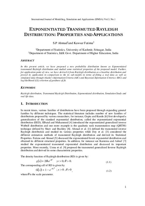 Pdf Exponentiated Transmuted Rayleigh Distribution Properties And Applications