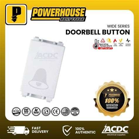 Door Bell Push Button Switch Powerhouse Electric 24mm 250v10alhwd