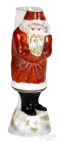 Figural Milk Glass Santa Claus Miniature Oil Lamp Sold At Auction On