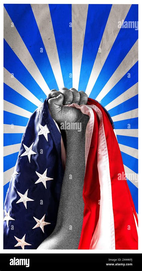 Strength And Unity Powerful Fist Wrapped In American Flag Symbolizing