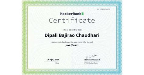 Dipali Chaudhari On Linkedin Hackerrank