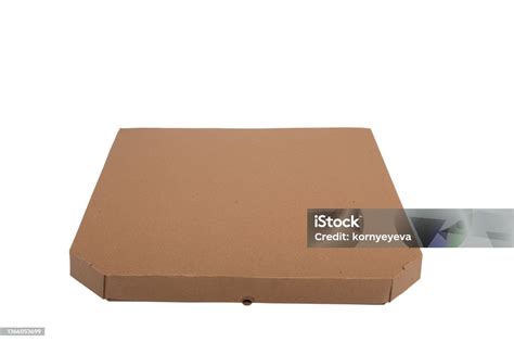 Kotak Kertas Pizza Diisolasi Di Latar Belakang Putih Kotak Pizza Kosong