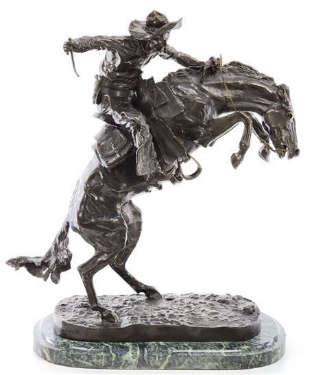 Lot Frederick Remington Bronze On Marble Sculpture