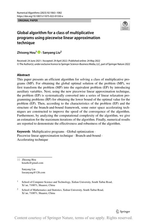Global Algorithm For A Class Of Multiplicative Programs Using Piecewise